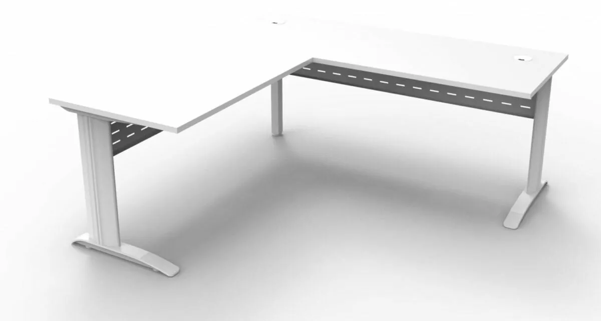 Span White Desk and Return – IOF – Ideal Office Furniture Solutions