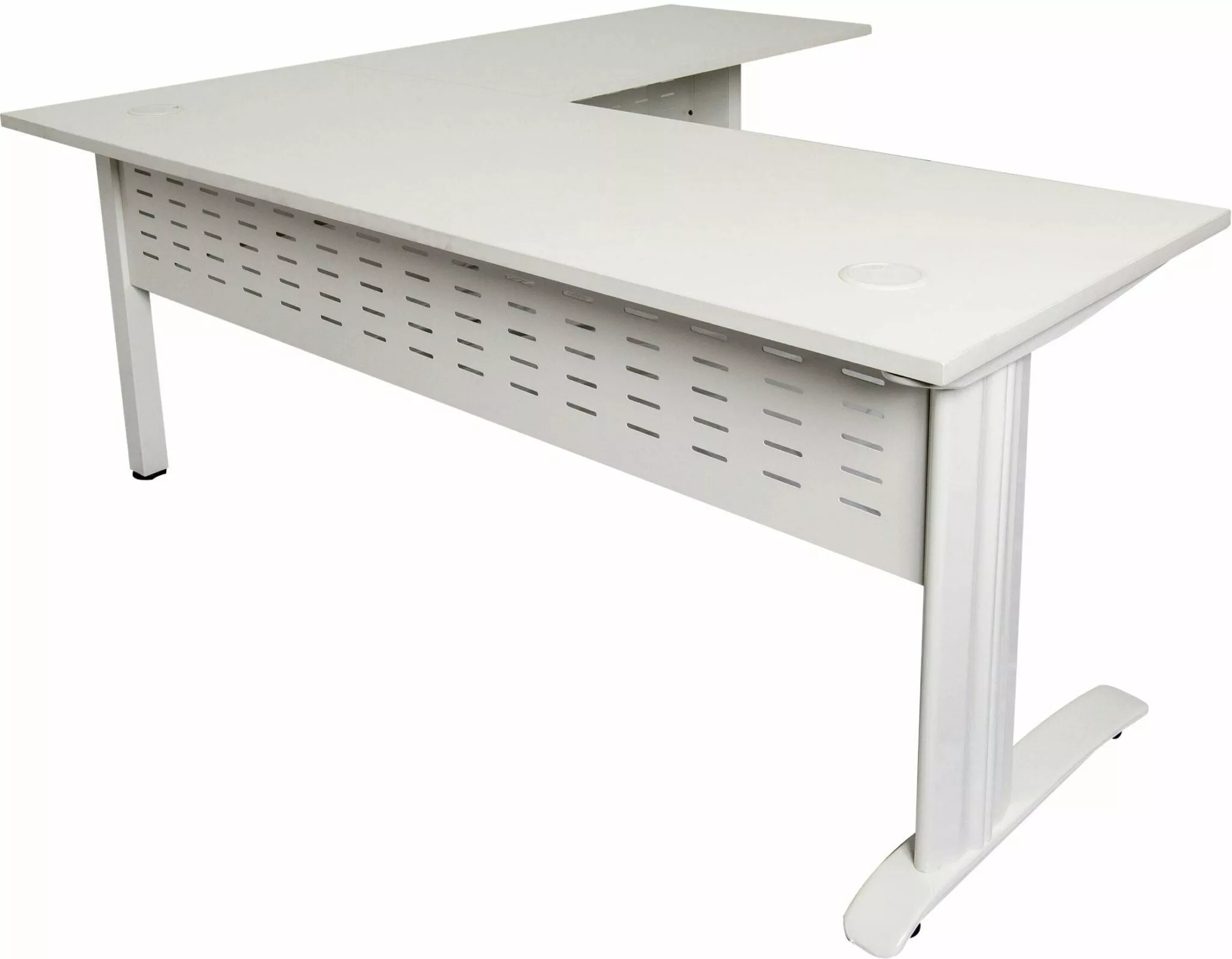 Span White Desk and Return – IOF – Ideal Office Furniture Solutions