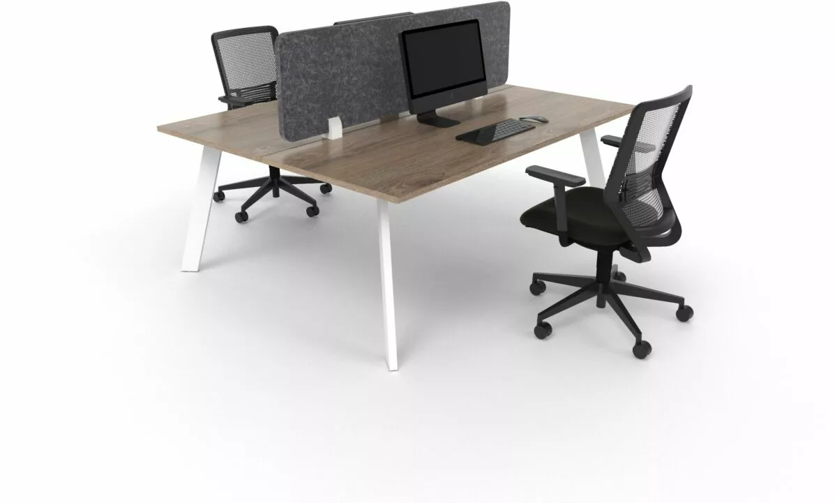 Alpha (White Leg) – 2 Person Workstation – IOF – Ideal Office Furniture ...
