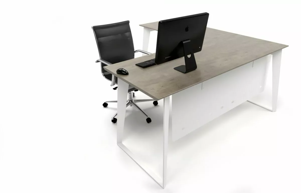 Razor (White Leg) – Corner Desk – IOF – Ideal Office Furniture Solutions