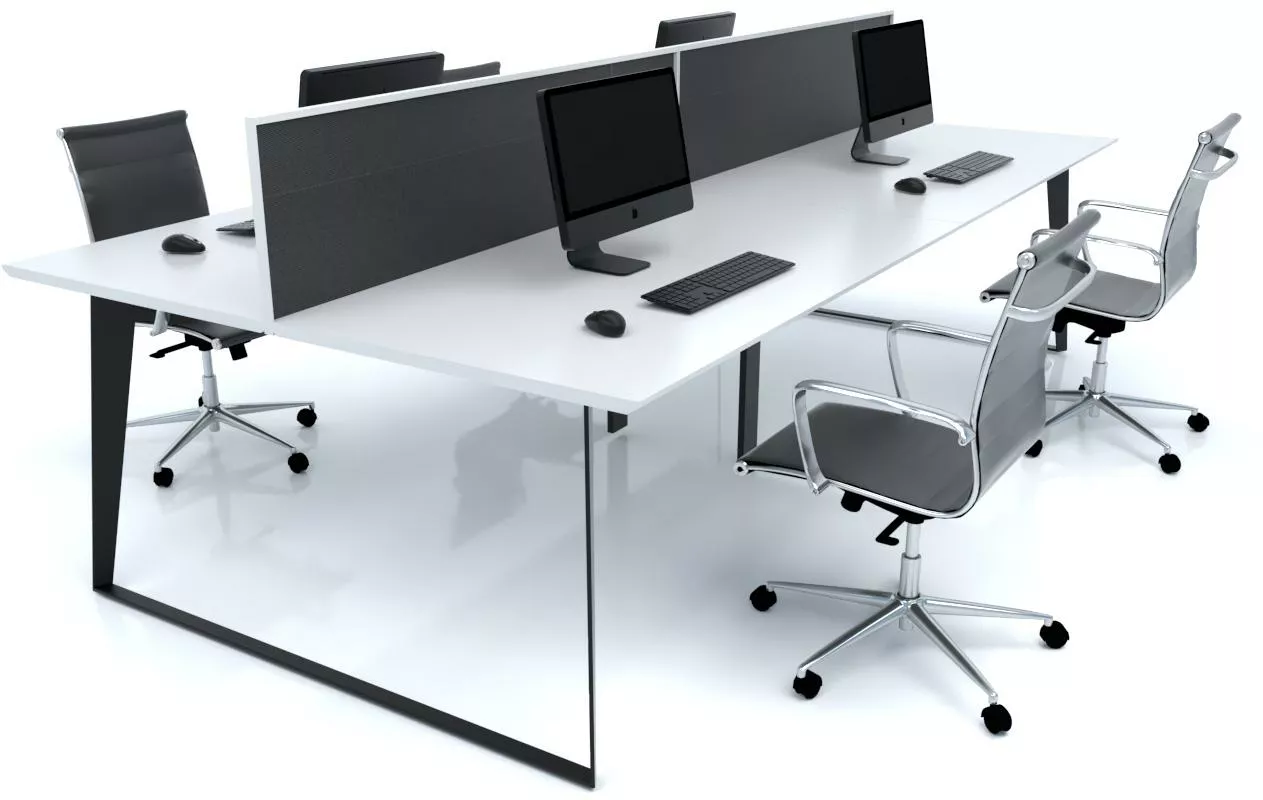 Razor (Black Leg) – 4 Person Workstation – IOF – Ideal Office Furniture ...