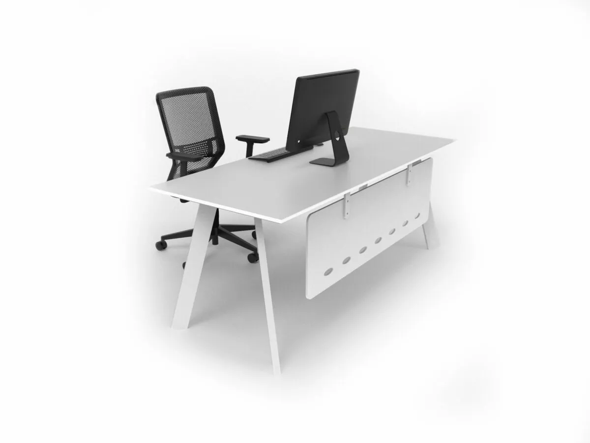 Alpha (White Leg) – Straight Desk – IOF – Ideal Office Furniture Solutions