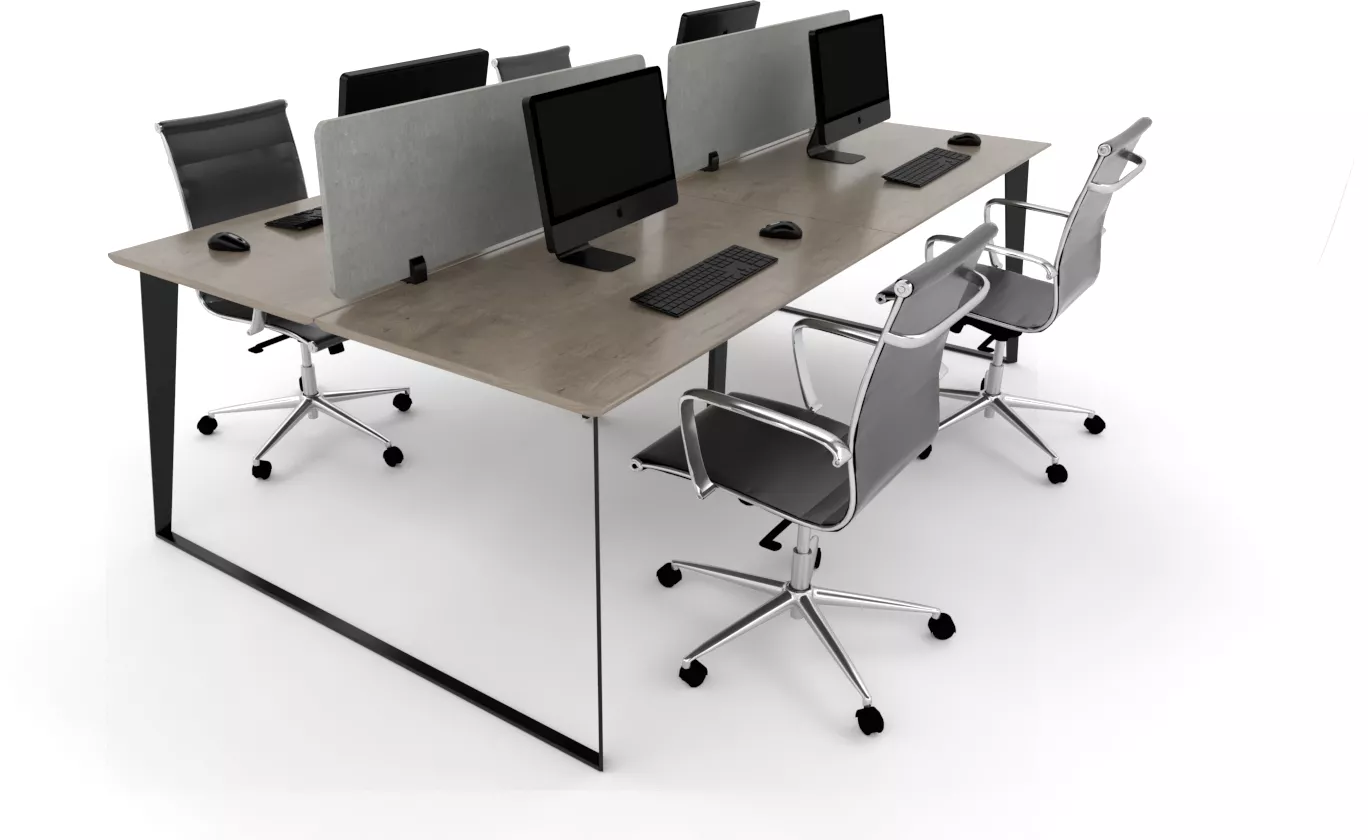 Razor (Black Leg) – 4 Person Workstation – IOF – Ideal Office Furniture ...