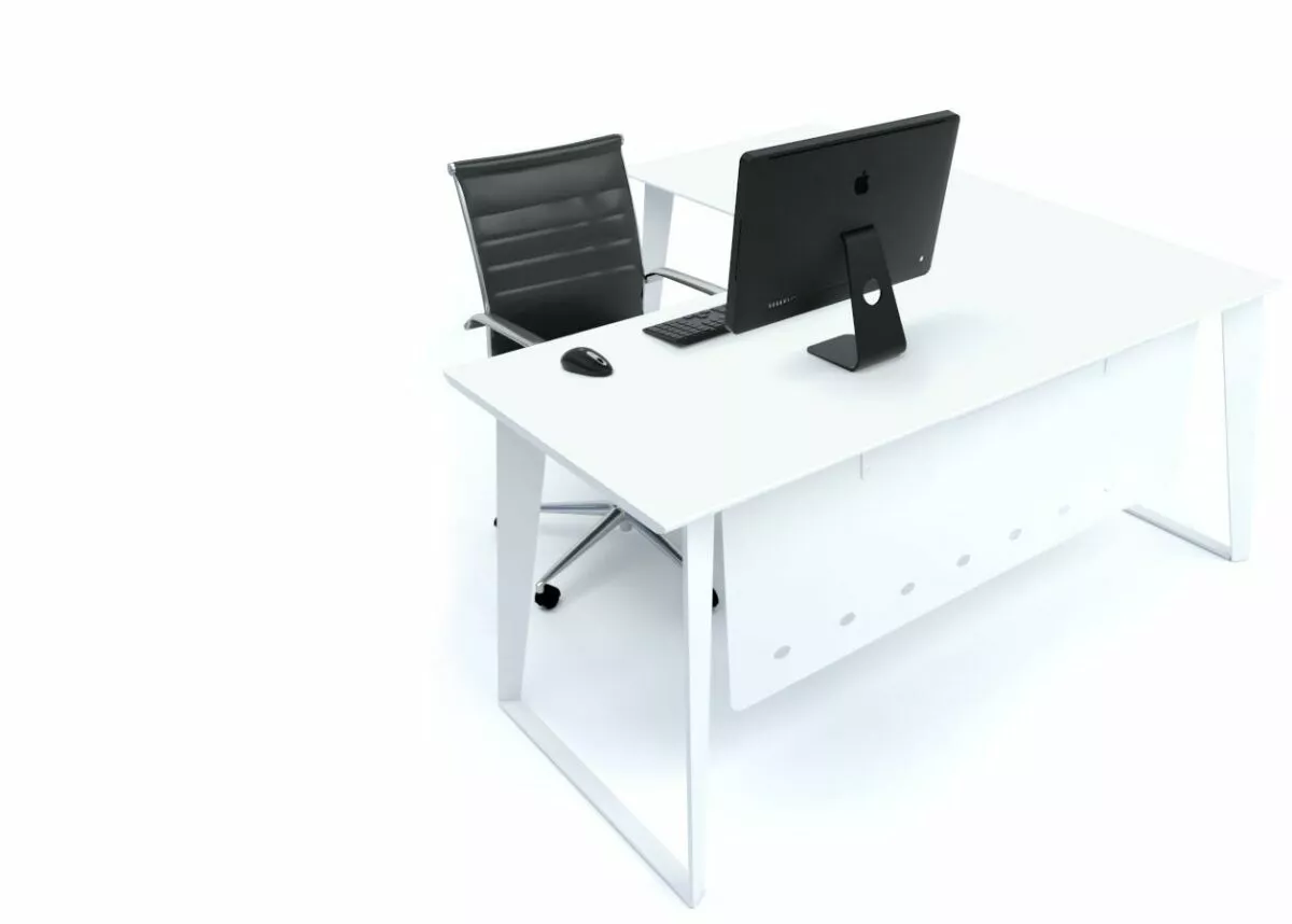 Razor (White Leg) – Corner Desk – IOF – Ideal Office Furniture Solutions