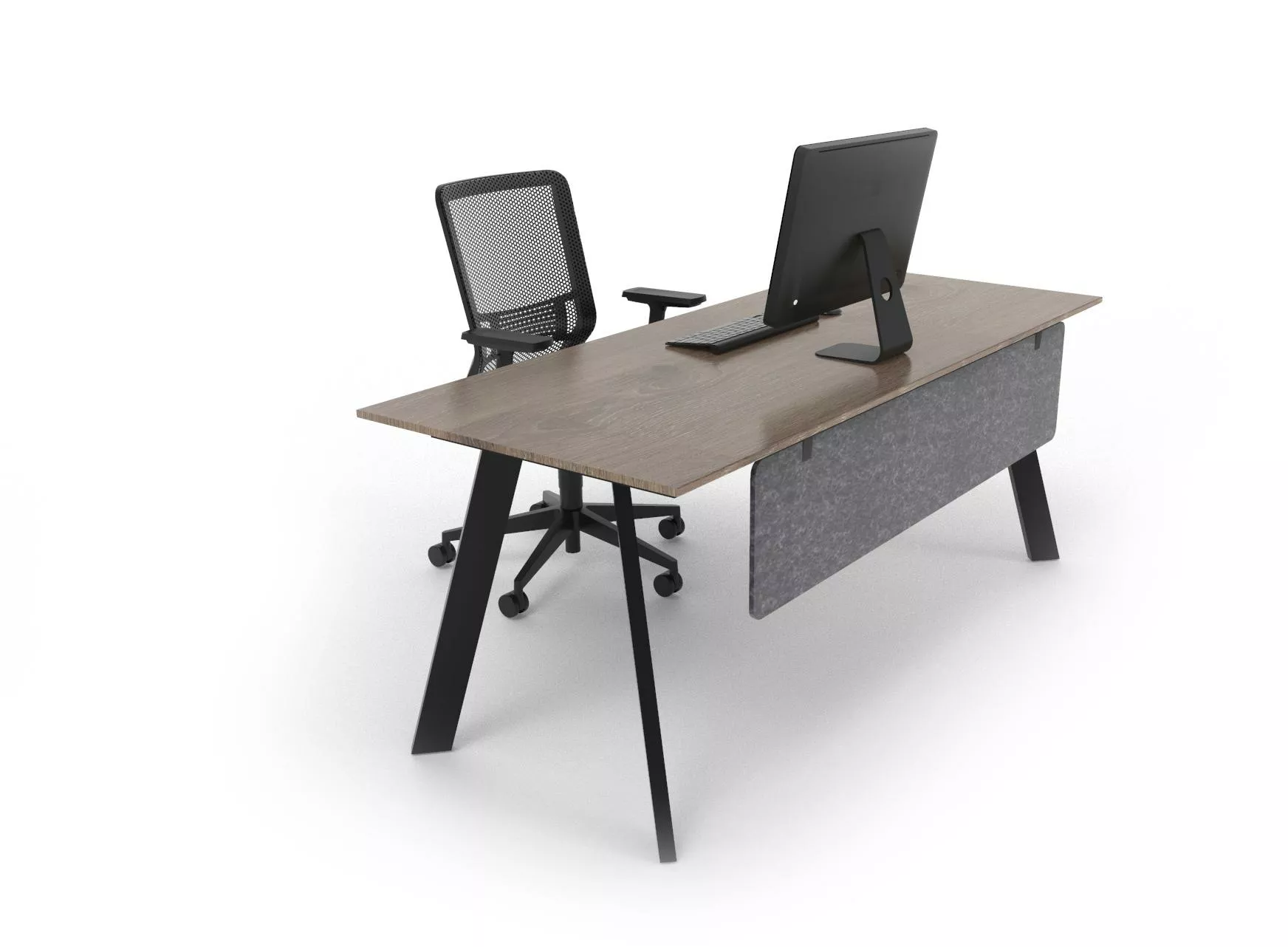 Alpha (Black Leg) – Straight Desk – IOF – Ideal Office Furniture Solutions