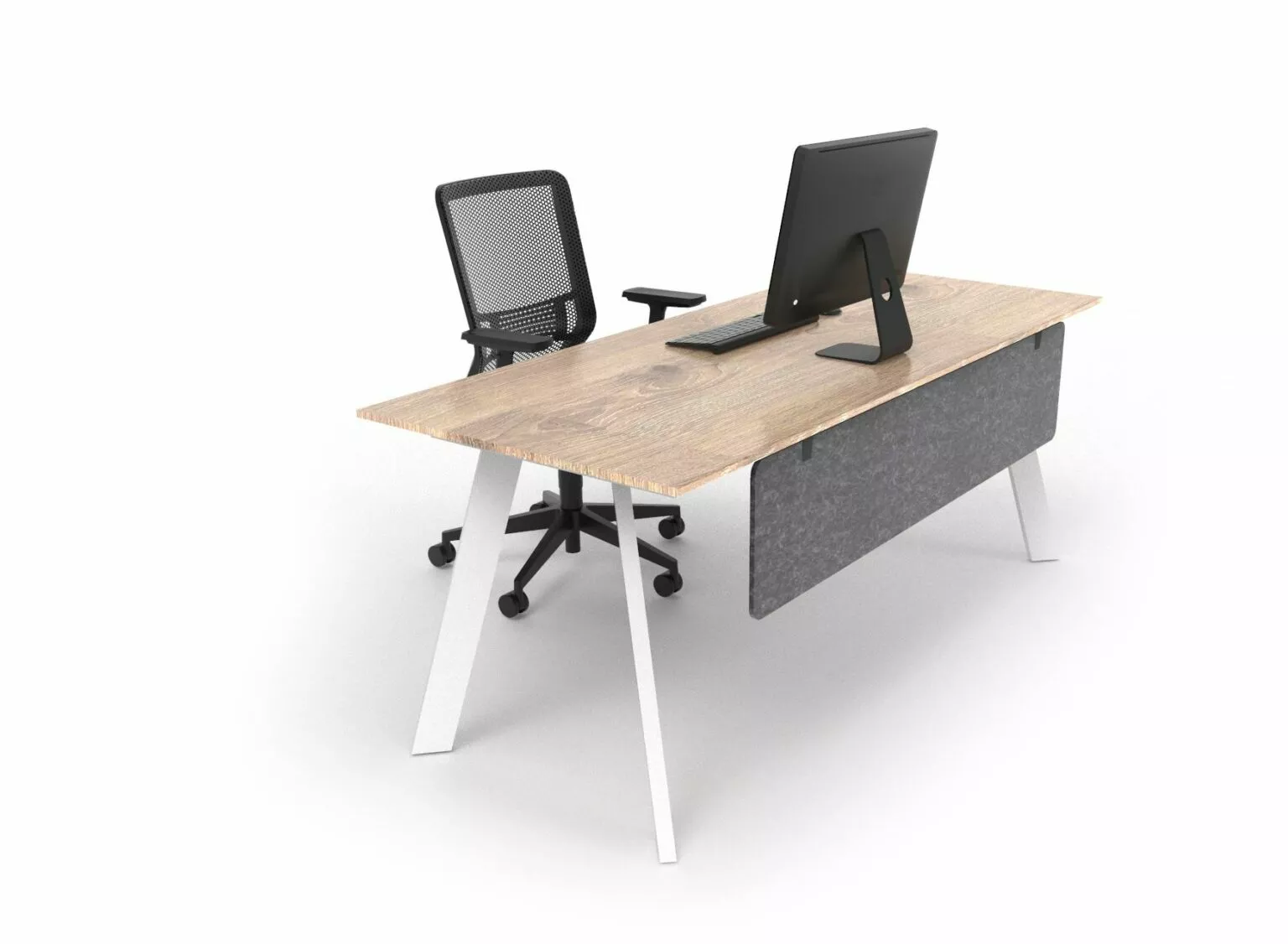 Alpha (White Leg) – Straight Desk – IOF – Ideal Office Furniture Solutions