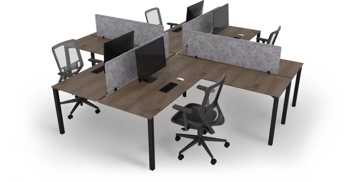 Cube (Black Leg) – 4 Person Corner Cluster – IOF – Ideal Office ...