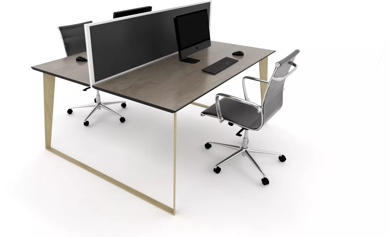 Razor (Woodgrain Leg) – 2 Person Workstation – IOF – Ideal Office ...