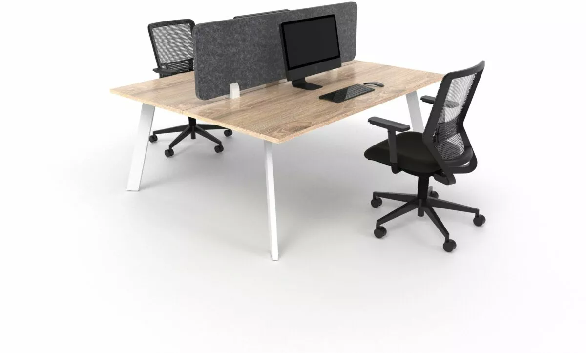 Alpha (White Leg) – 2 Person Workstation – IOF – Ideal Office Furniture ...
