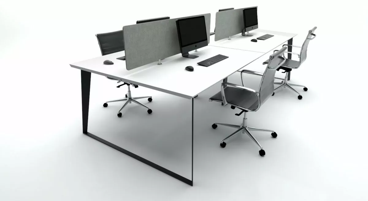 Razor (Black Leg) – 4 Person Workstation – IOF – Ideal Office Furniture ...