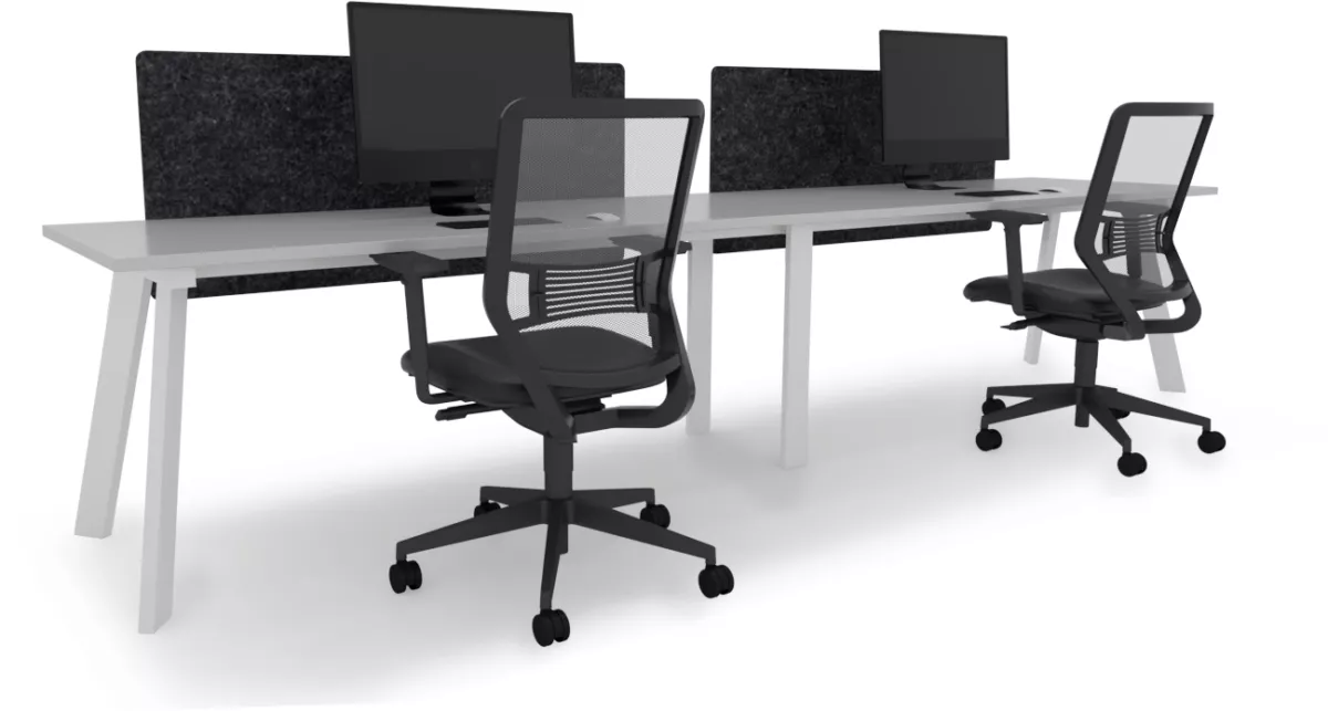 Alpha (White Leg, Single Sided) – 2 Person Workstation – IOF – Ideal ...