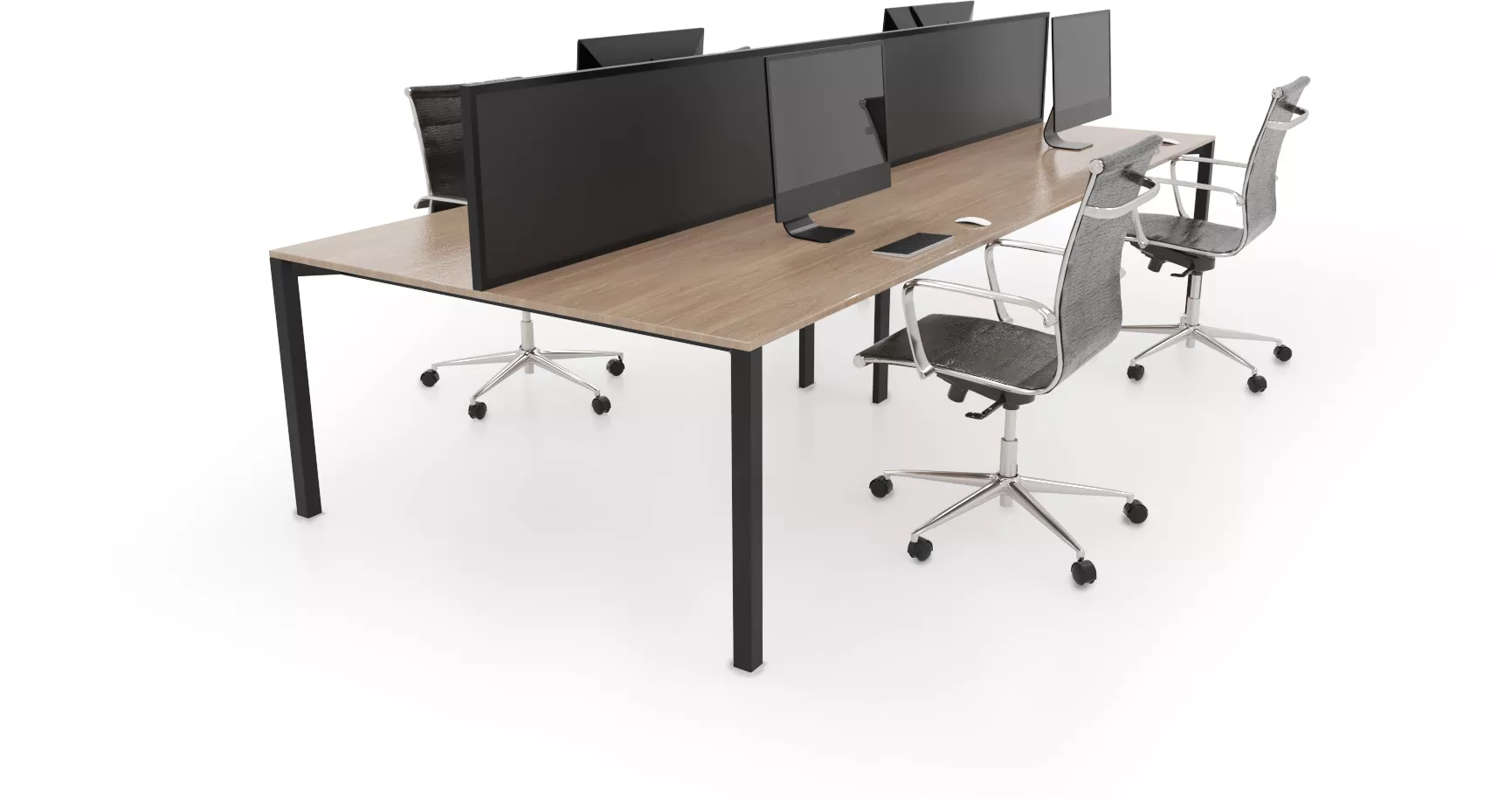 Cube (Black Leg) – 4 Person Workstation – IOF – Ideal Office Furniture ...