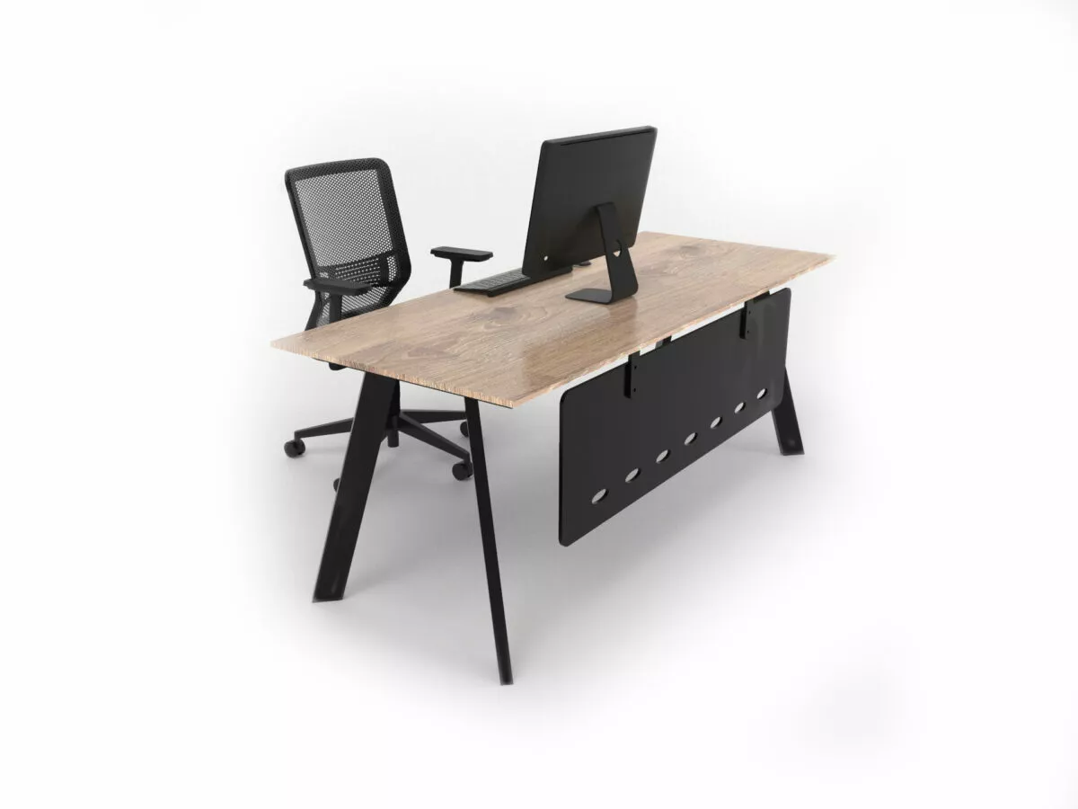 Alpha (Black Leg) – Straight Desk – IOF – Ideal Office Furniture Solutions