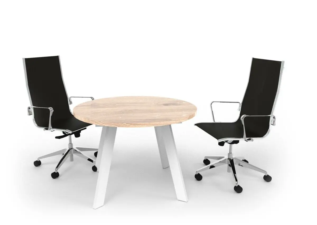 Alpha (White) – Round Meeting Table – IOF – Ideal Office Furniture Solutions