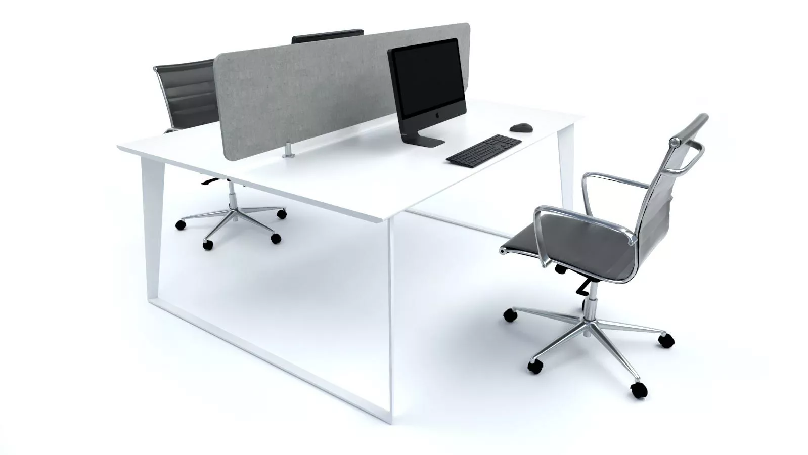 Razor (White Leg) – 2 Person Workstation – IOF – Ideal Office Furniture ...