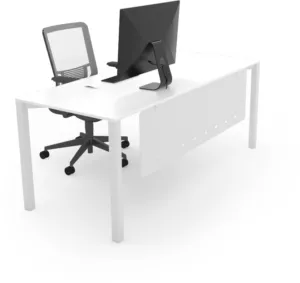 Cube (White Leg) – Straight Desk – IOF – Ideal Office Furniture Solutions