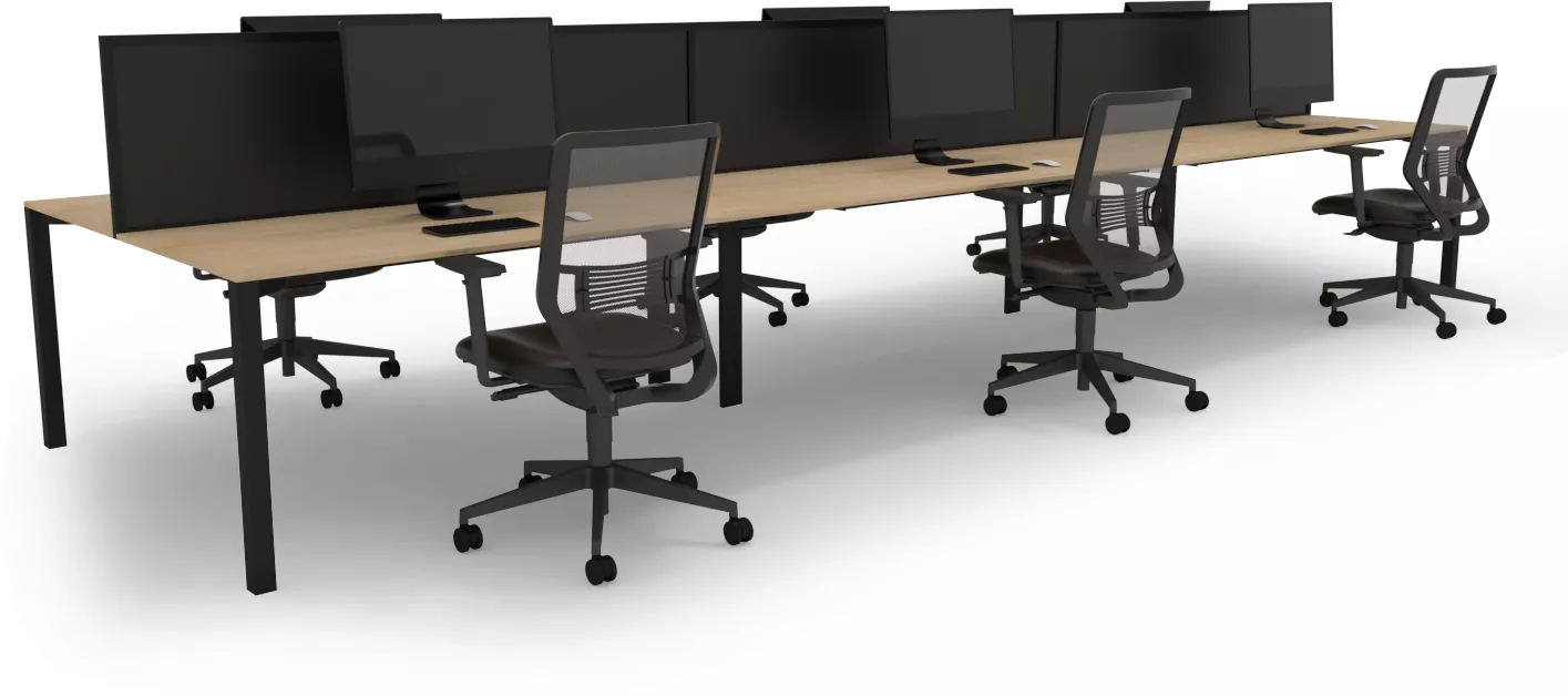 Cube (Black Leg) – 6 Person Workstation – IOF – Ideal Office Furniture ...