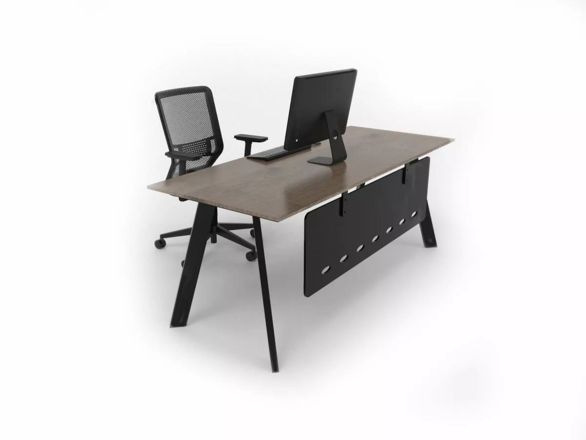 Alpha (Black Leg) – Straight Desk – IOF – Ideal Office Furniture Solutions