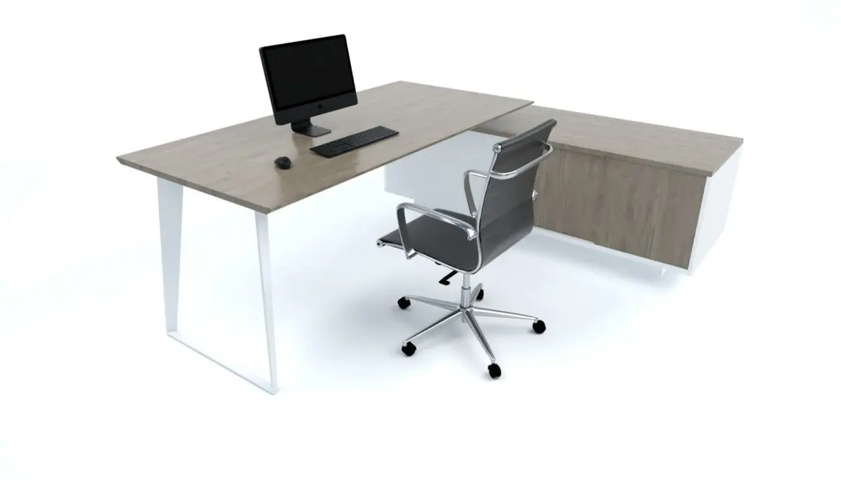 Razor (White Leg) – Manager Desk – IOF – Ideal Office Furniture Solutions