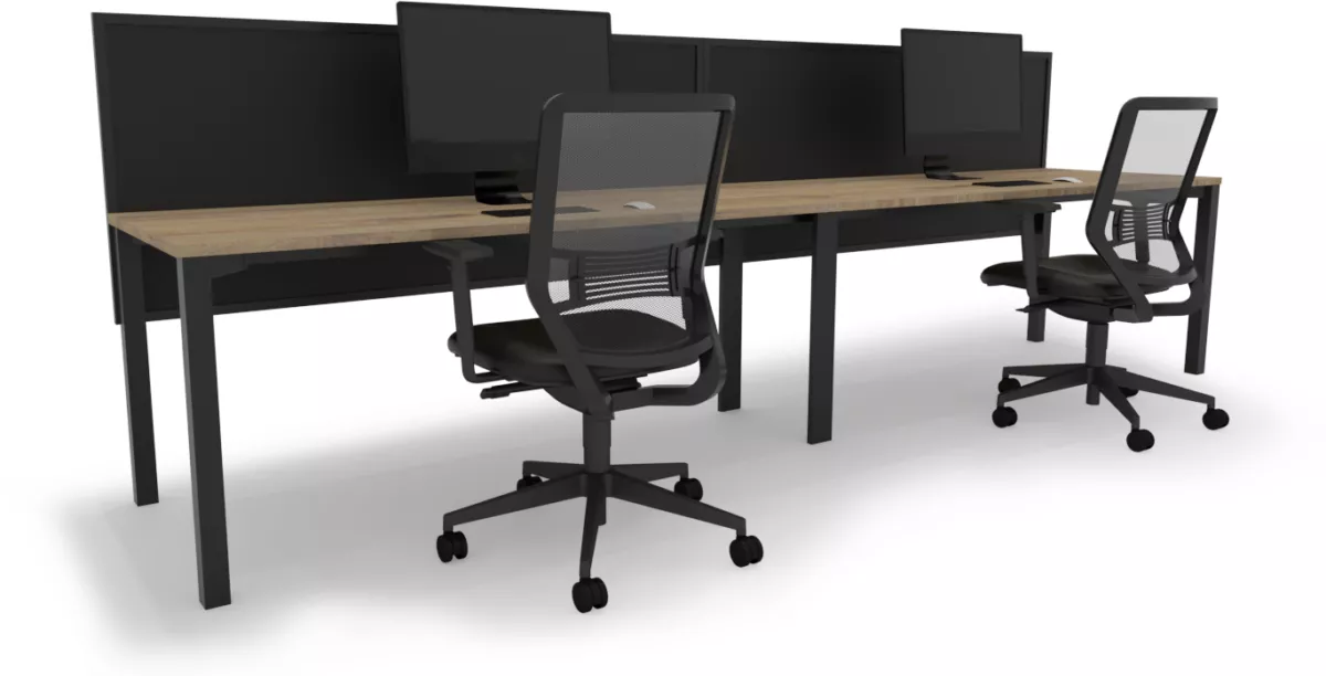 Cube (Black Leg, Single Sided) – 2 Person Workstation – IOF – Ideal ...