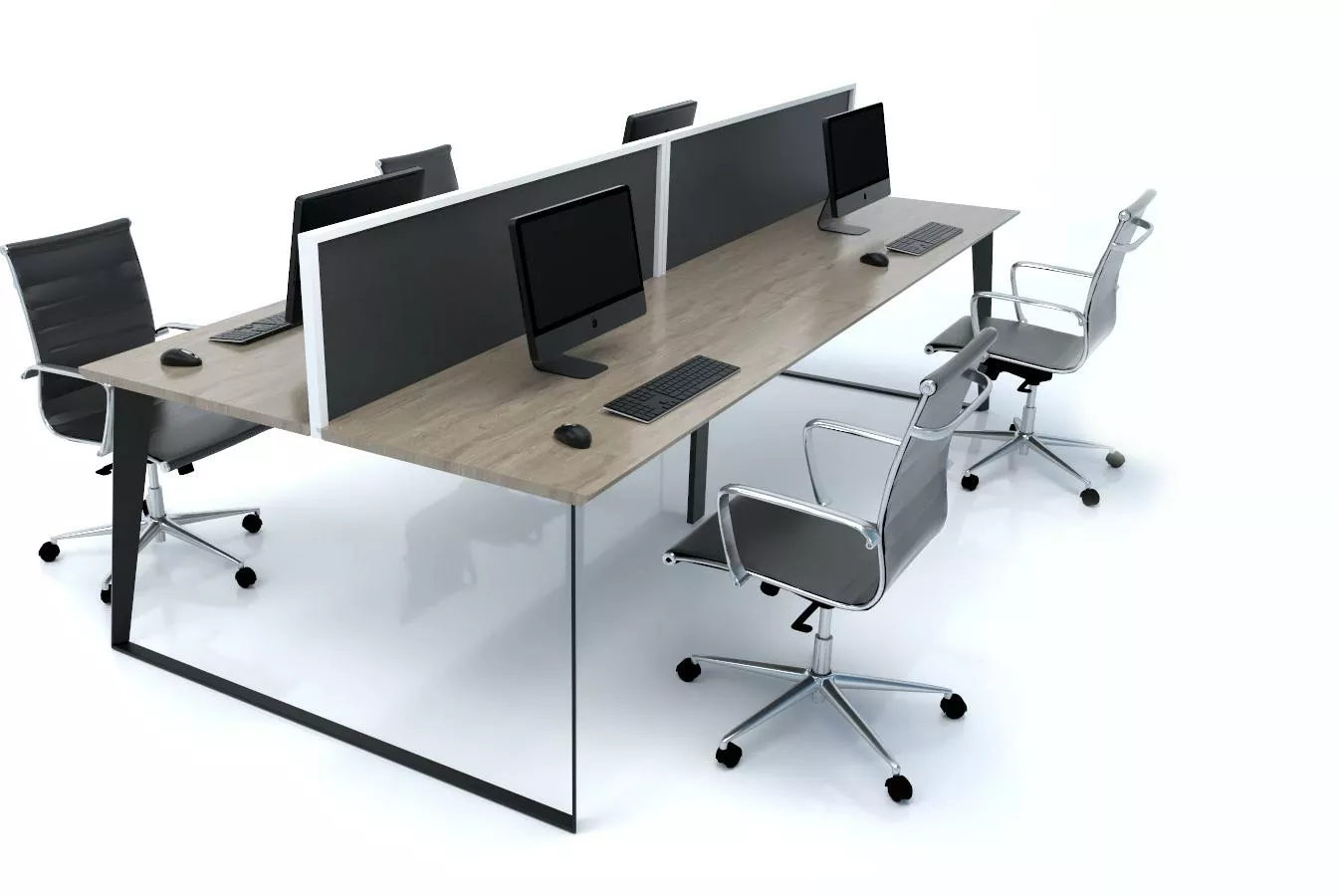 Razor (Black Leg) – 4 Person Workstation – IOF – Ideal Office Furniture ...