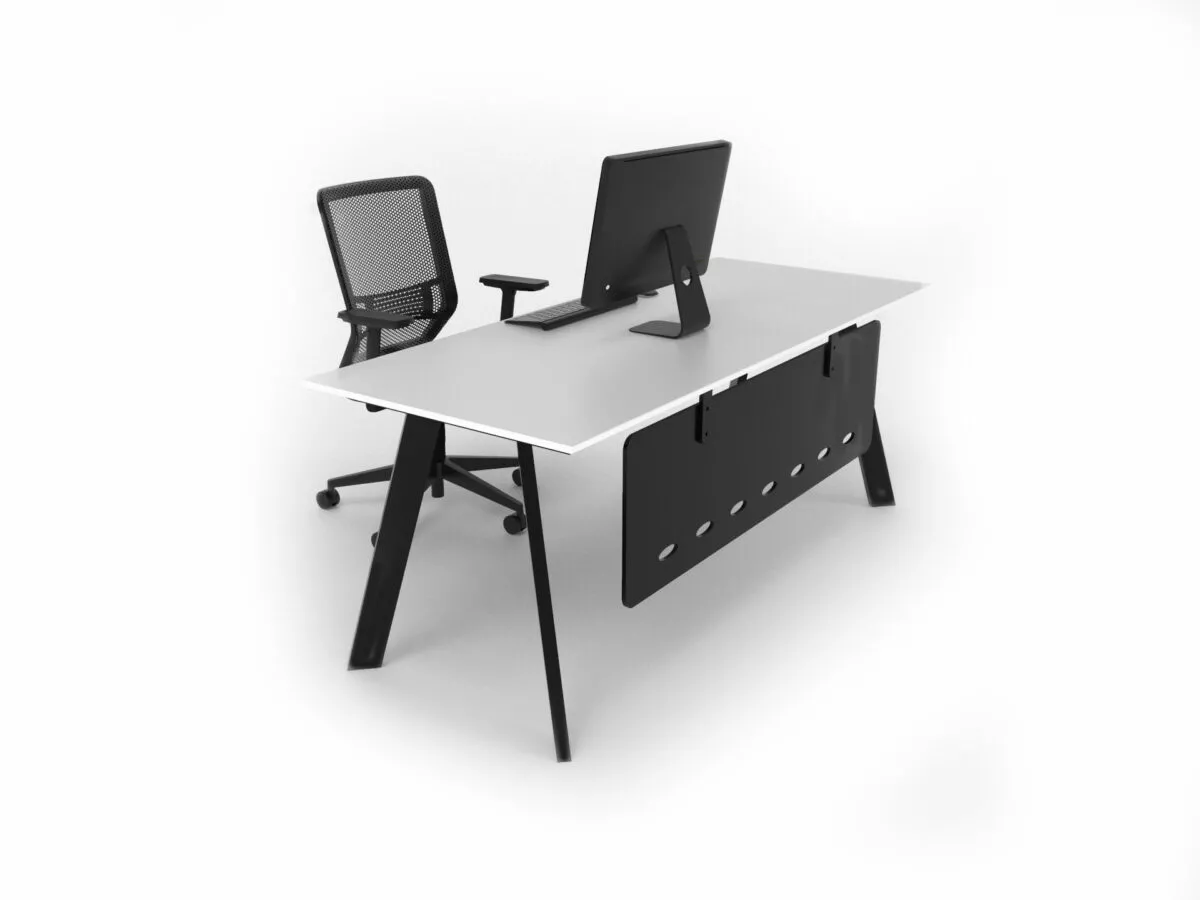 Alpha (Black Leg) – Straight Desk – IOF – Ideal Office Furniture Solutions