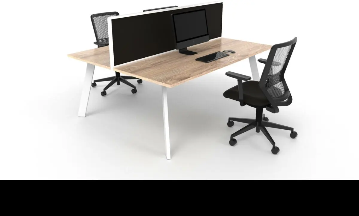 Alpha (White Leg) – 2 Person Workstation – IOF – Ideal Office Furniture ...