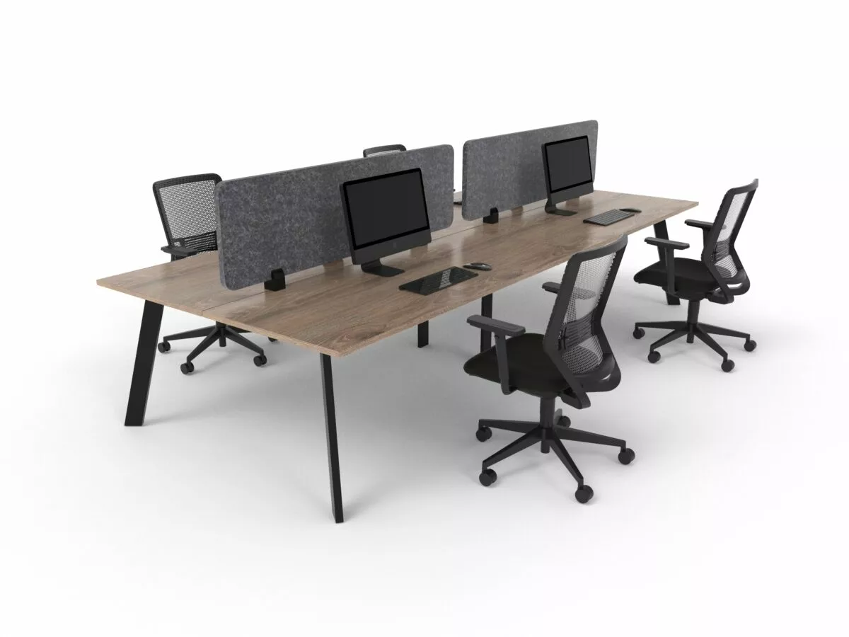 Alpha (Black Leg) – 4 Person Workstation – IOF – Ideal Office Furniture ...