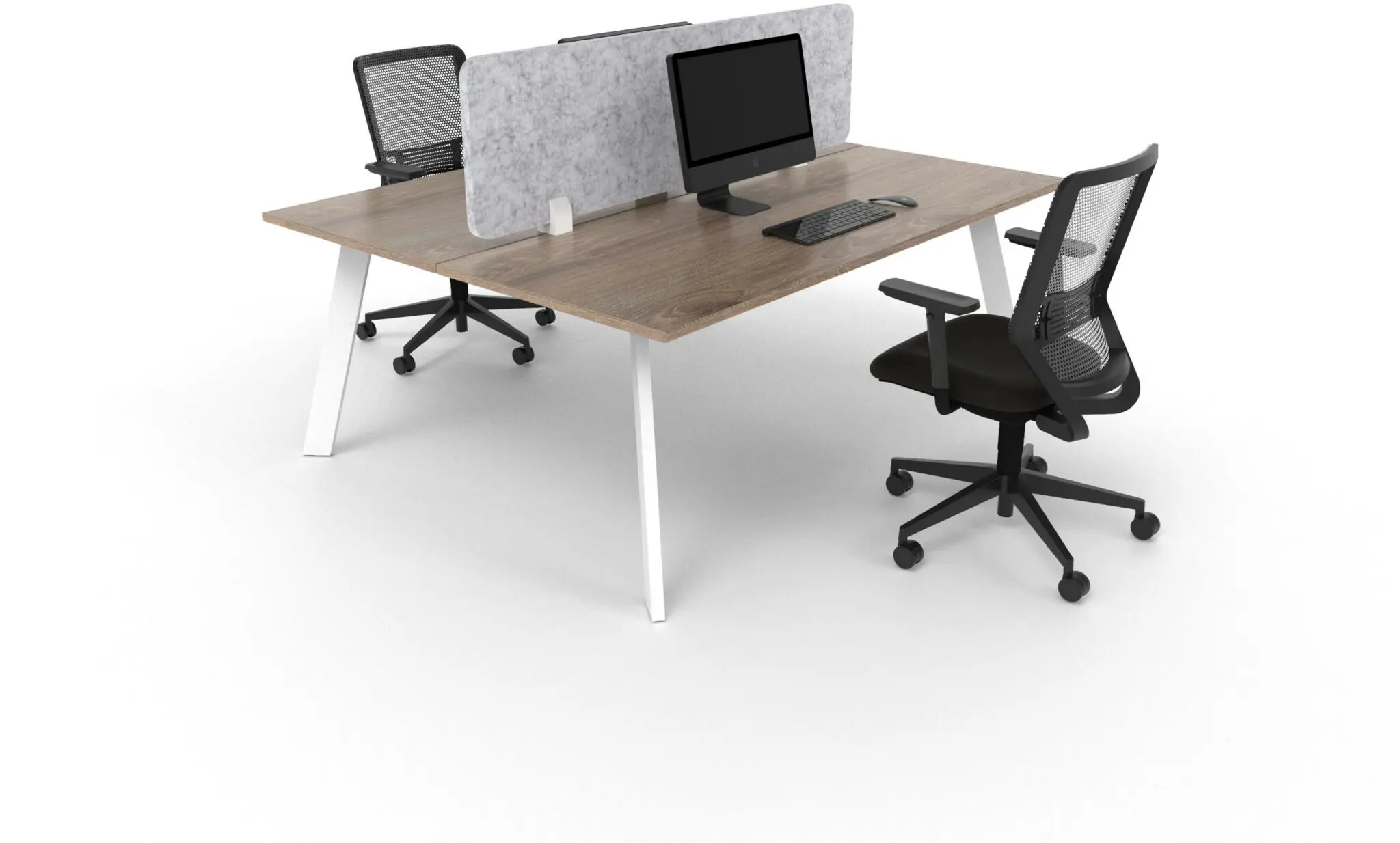 Alpha (White Leg) – 2 Person Workstation – IOF – Ideal Office Furniture ...