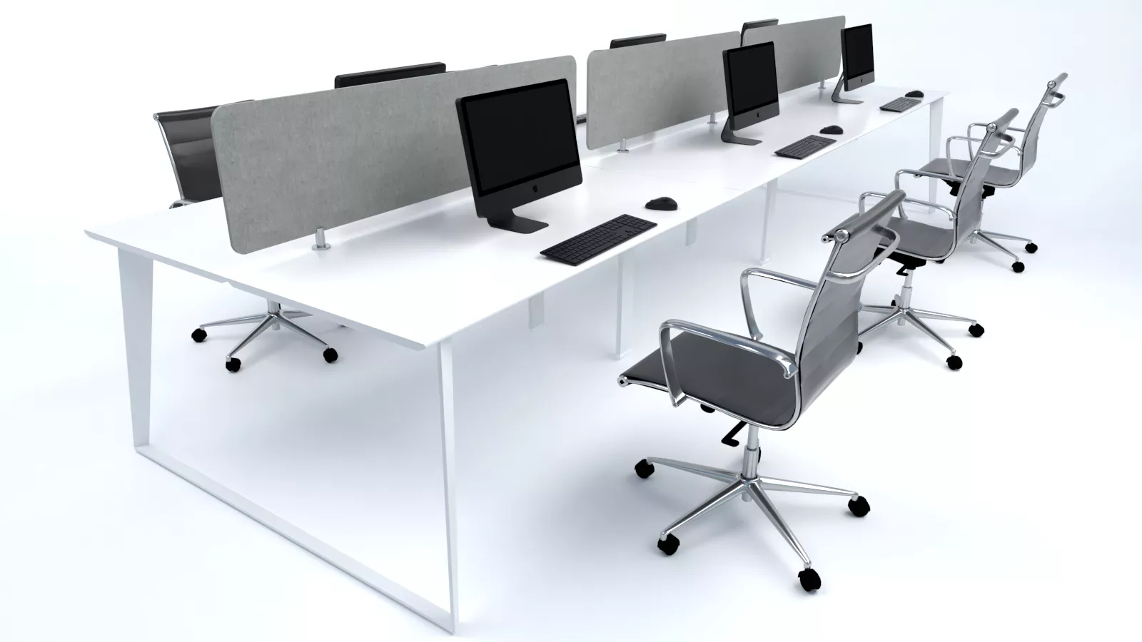 Razor (White Leg) – 6 Person Workstation – IOF – Ideal Office Furniture ...