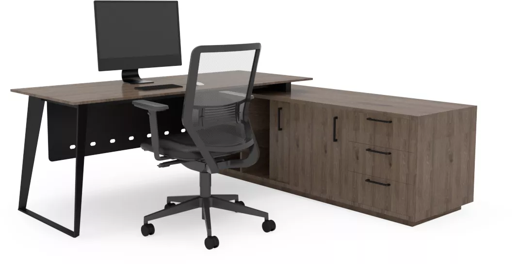 Razor (Black Leg) – Manager Desk – IOF – Ideal Office Furniture Solutions