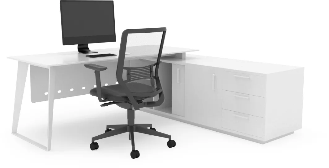 Razor (White Leg) – Manager Desk – IOF – Ideal Office Furniture Solutions