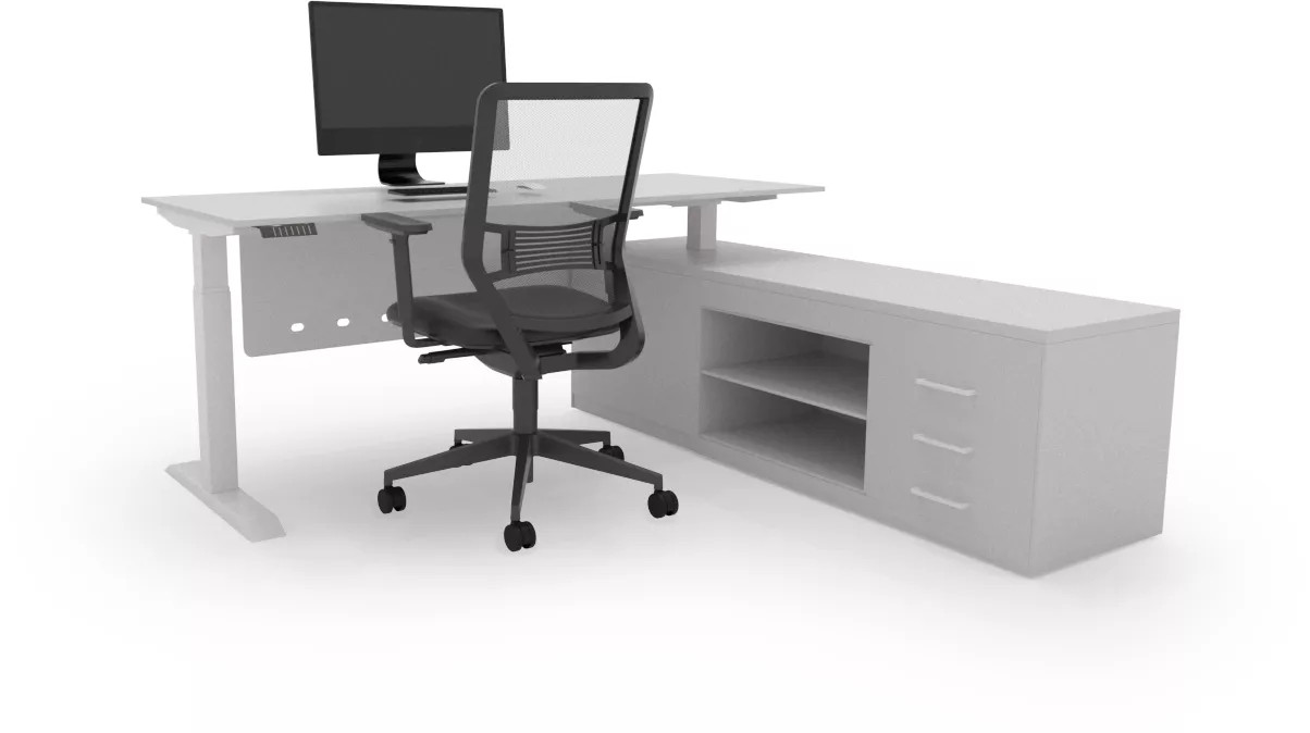Vertx (White Leg) – Manager Desk – IOF – Ideal Office Furniture Solutions