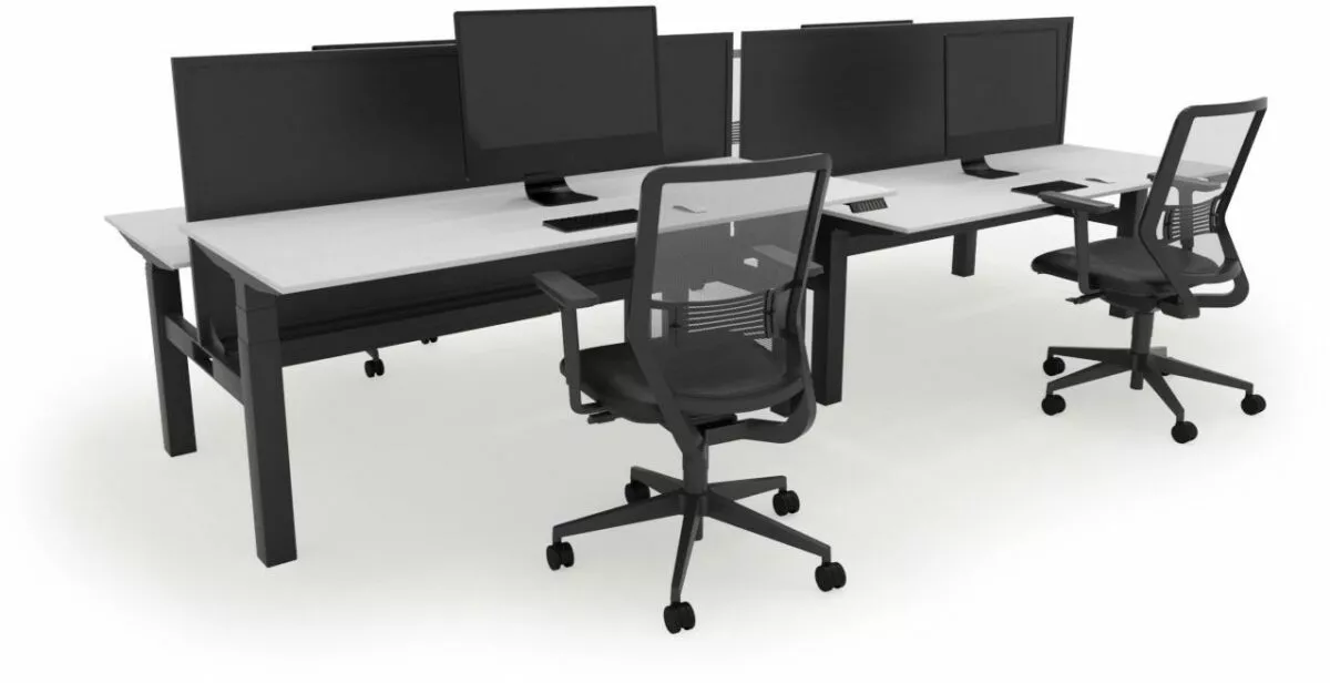 Vertx (Black Leg) – 4 Person Workstation – IOF – Ideal Office Furniture ...