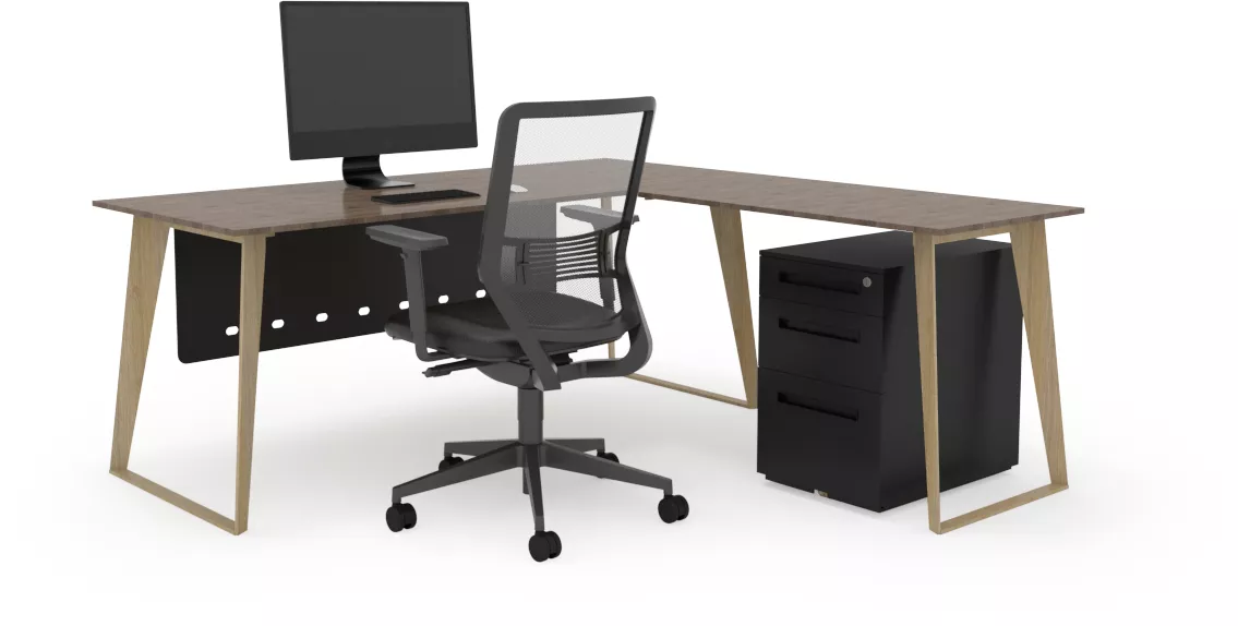 Razor (Woodgrain Leg) – Corner Desk – IOF – Ideal Office Furniture ...