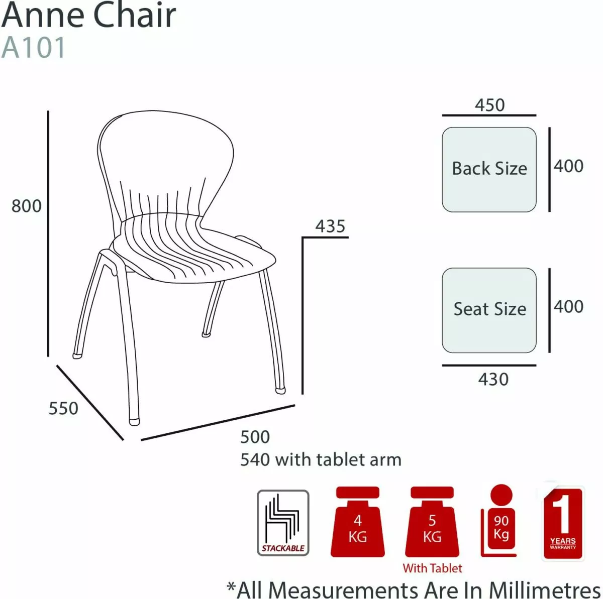 Anne Lecture Chair – IOF – Ideal Office Furniture Solutions