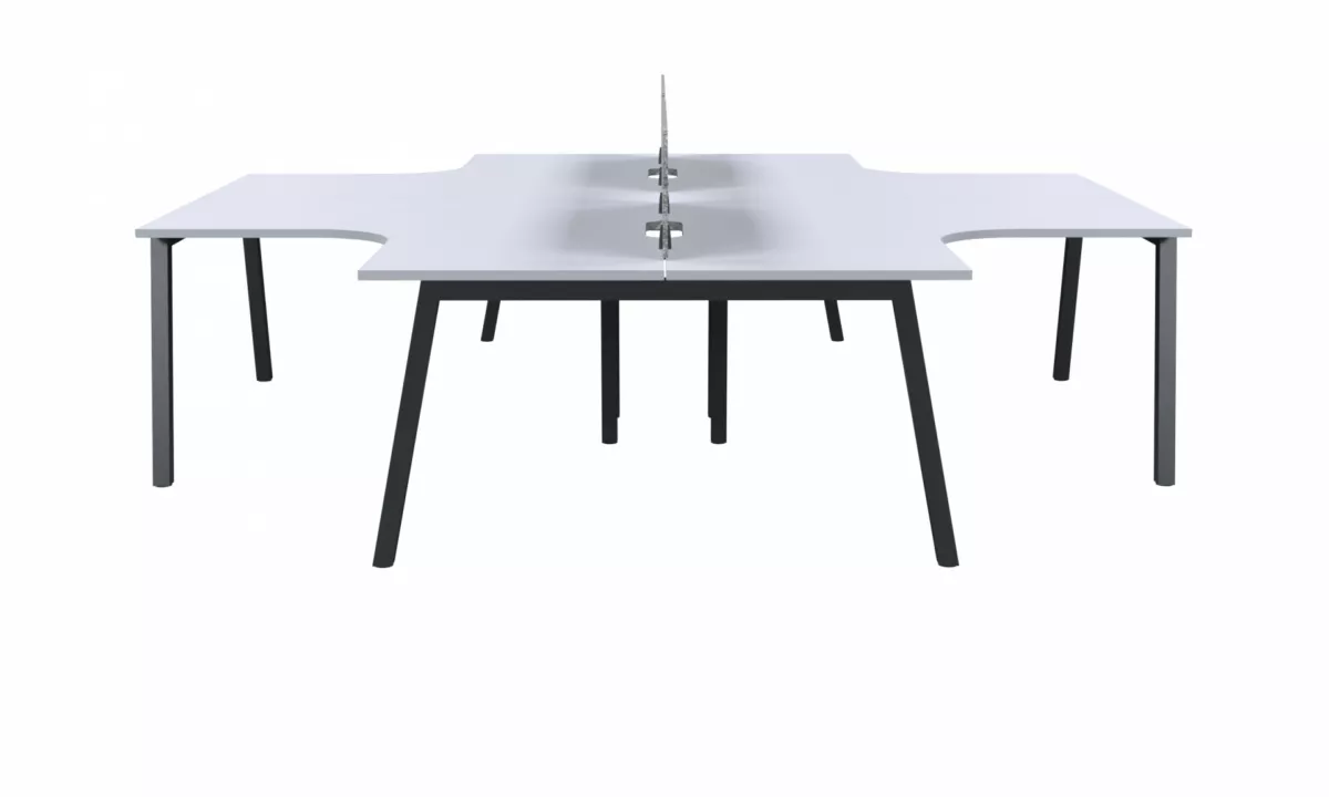 LEAN 4 Person Corner Workstation – IOF – Ideal Office Furniture Solutions