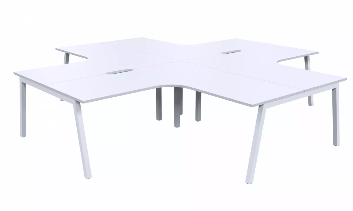 LEAN 4 Person Corner Workstation – IOF – Ideal Office Furniture Solutions