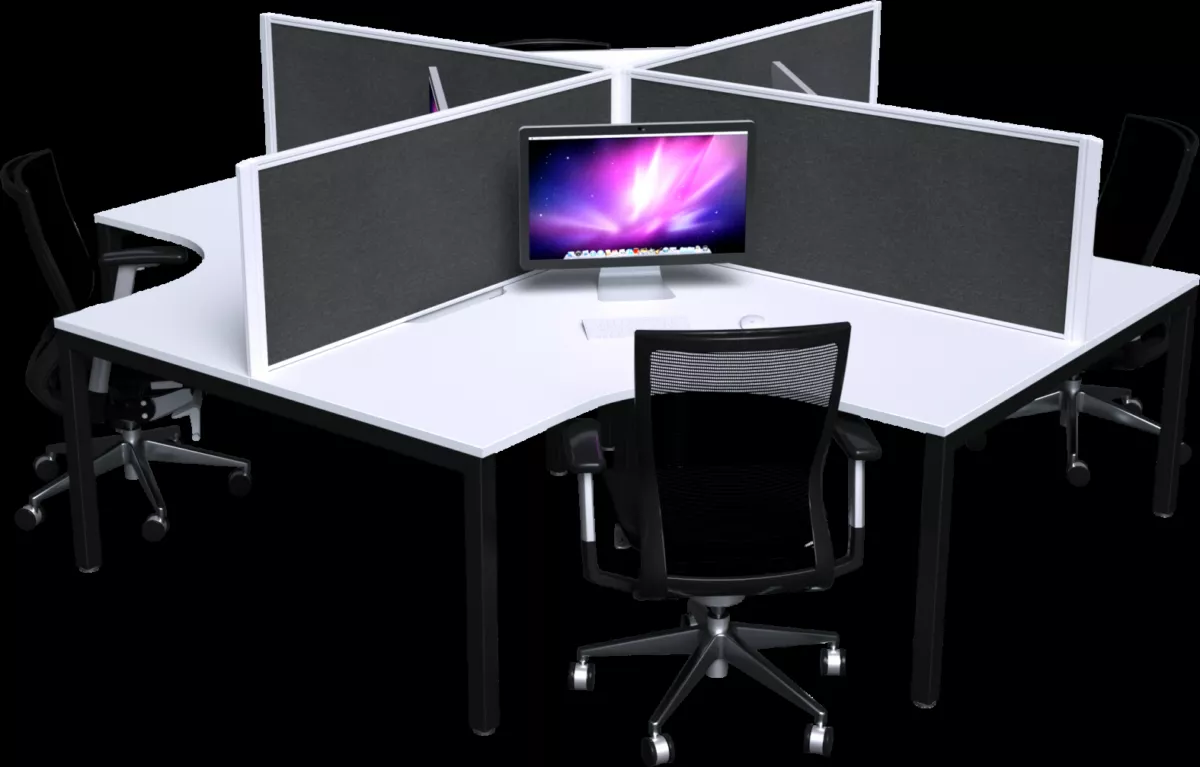 STRATA 4 Person Corner Workstation Pod – IOF – Ideal Office Furniture ...